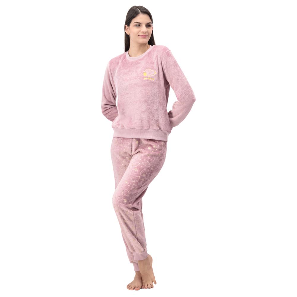 Pijama Woolworth Mujer Playera Y Pantalón Relieve Snoopy Peanuts | DelSol