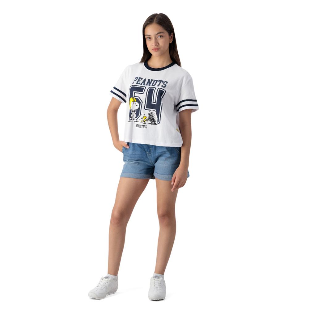 Playera Woolworth Mujer Estampado Snoopy Football Peanuts | DelSol