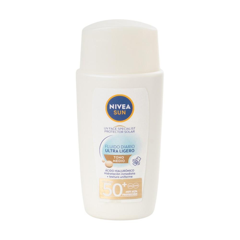 Protector Solar con Color Nivea Sun Fluido Diario Ultra Ligero Tono ...