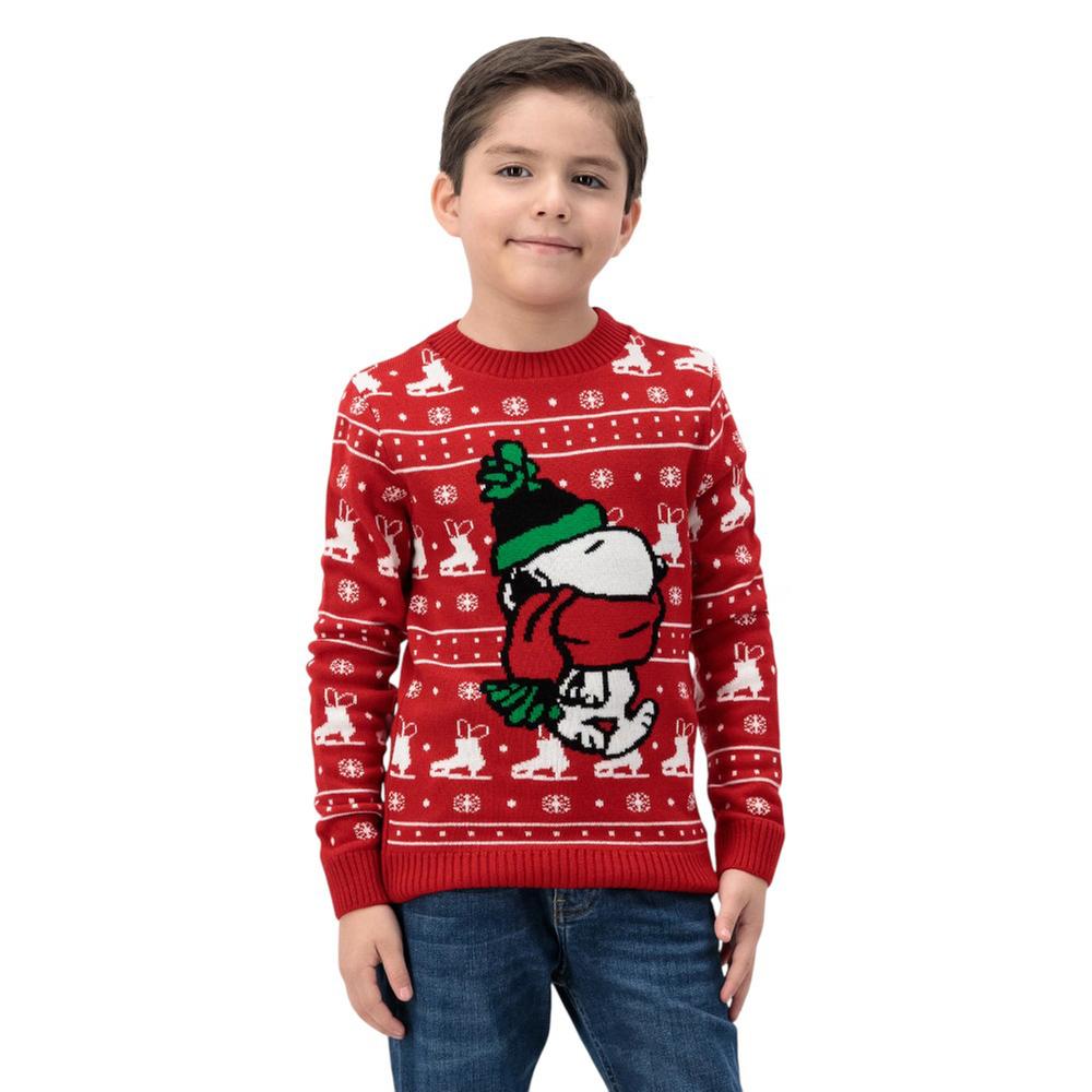 Suéter Navideño Woolworth Niño Diseño Snoopy Con Bufanda Peanuts | DelSol