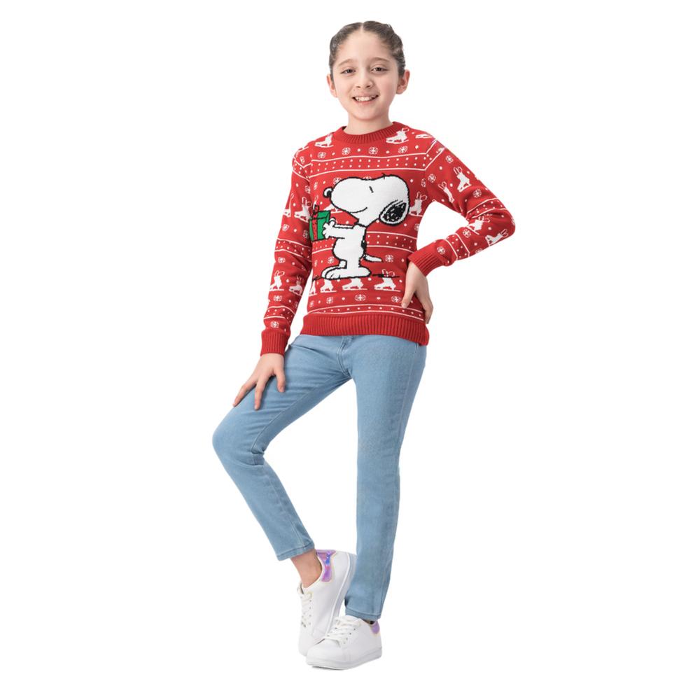 Suéter Fantastic Niña Cuello Redondo Estampado De Snoopy | DelSol