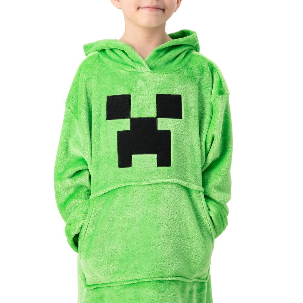 Manta Con Capucha Woolworth Minecraft Creeper Bordado Frontal | DelSol