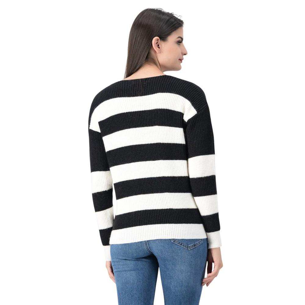 Suéter Mxstaza Mujer Cerrado Diseño Rayas Horizontales | DelSol