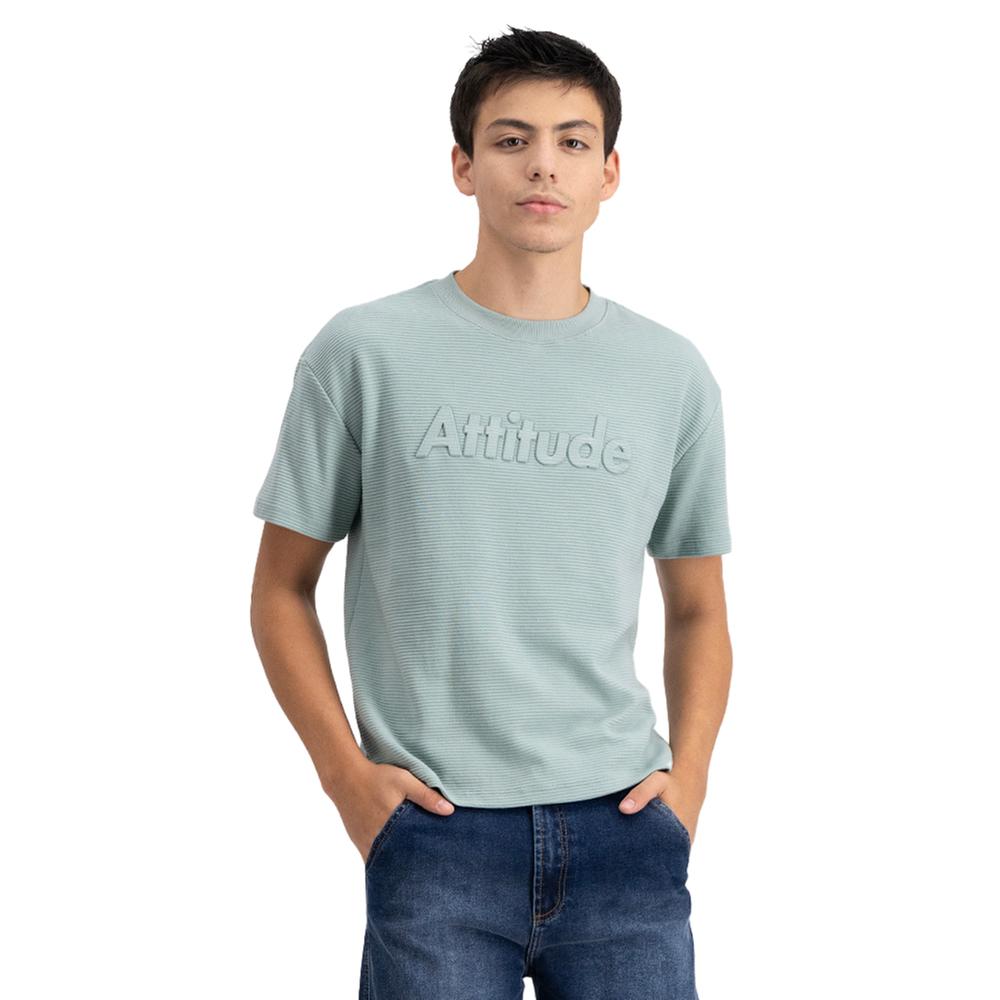 Playera Hummo Hombre Diseño Attitude En Relieve Azul | DelSol