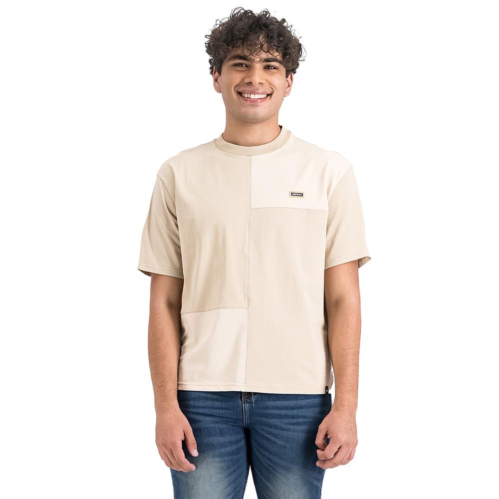 Playera Hummo Hombre Diseño Textura En Bloques Beige | DelSol