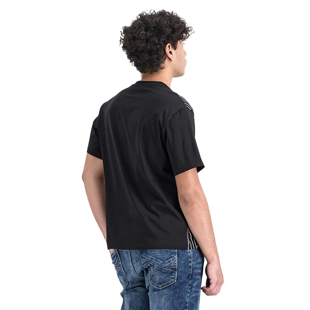 Playera Hummo Hombre Diseño Líneas En Costado Negra | DelSol