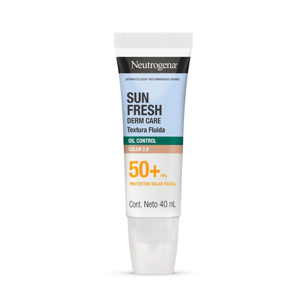 Protector Solar Facial Neutrogena Sun Fresh Derm Care Color 2.0 FPS 50 ...